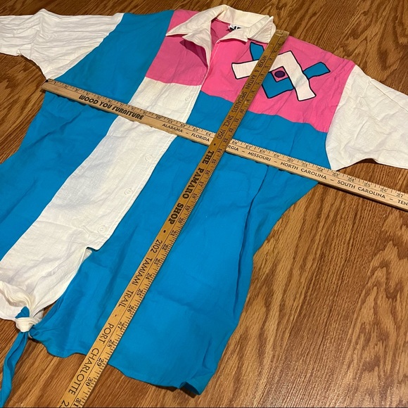 JEZ California | Tops | Nwt Vintage 8s Jez Bright Colorblock Semi Sheer ...